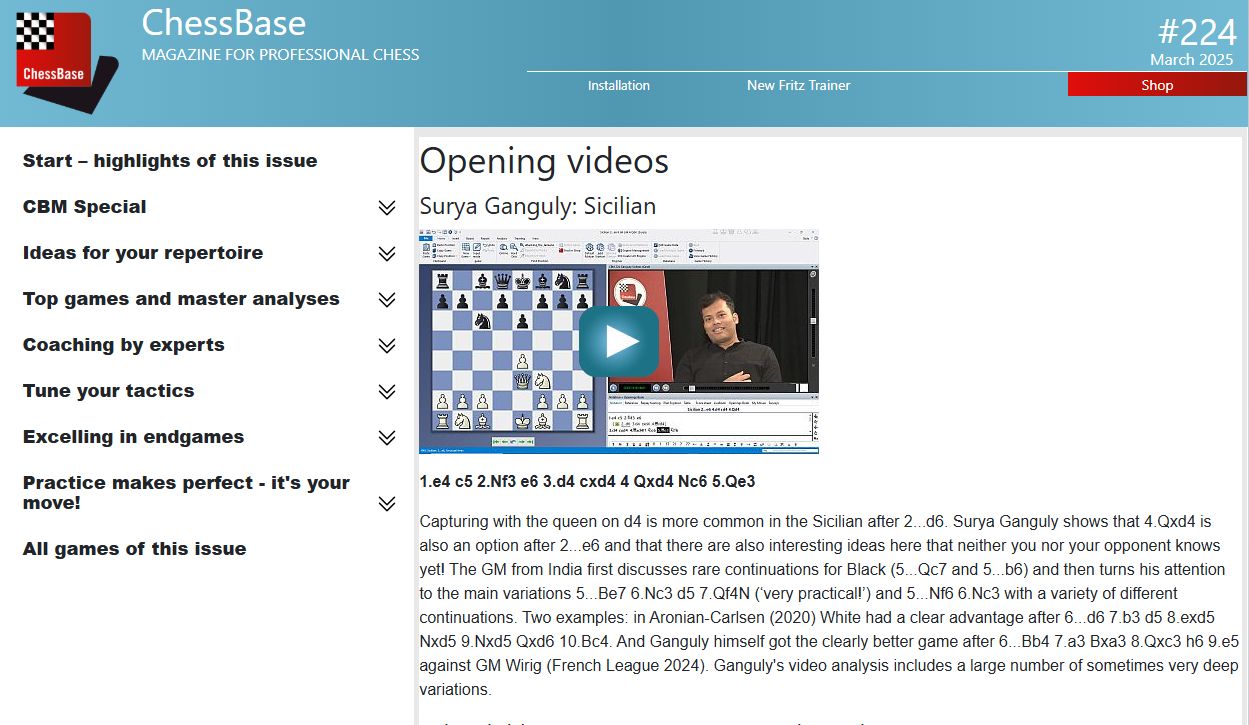 ChessBase Magazine one year subscription + 20 Euro ChessBase Voucher*